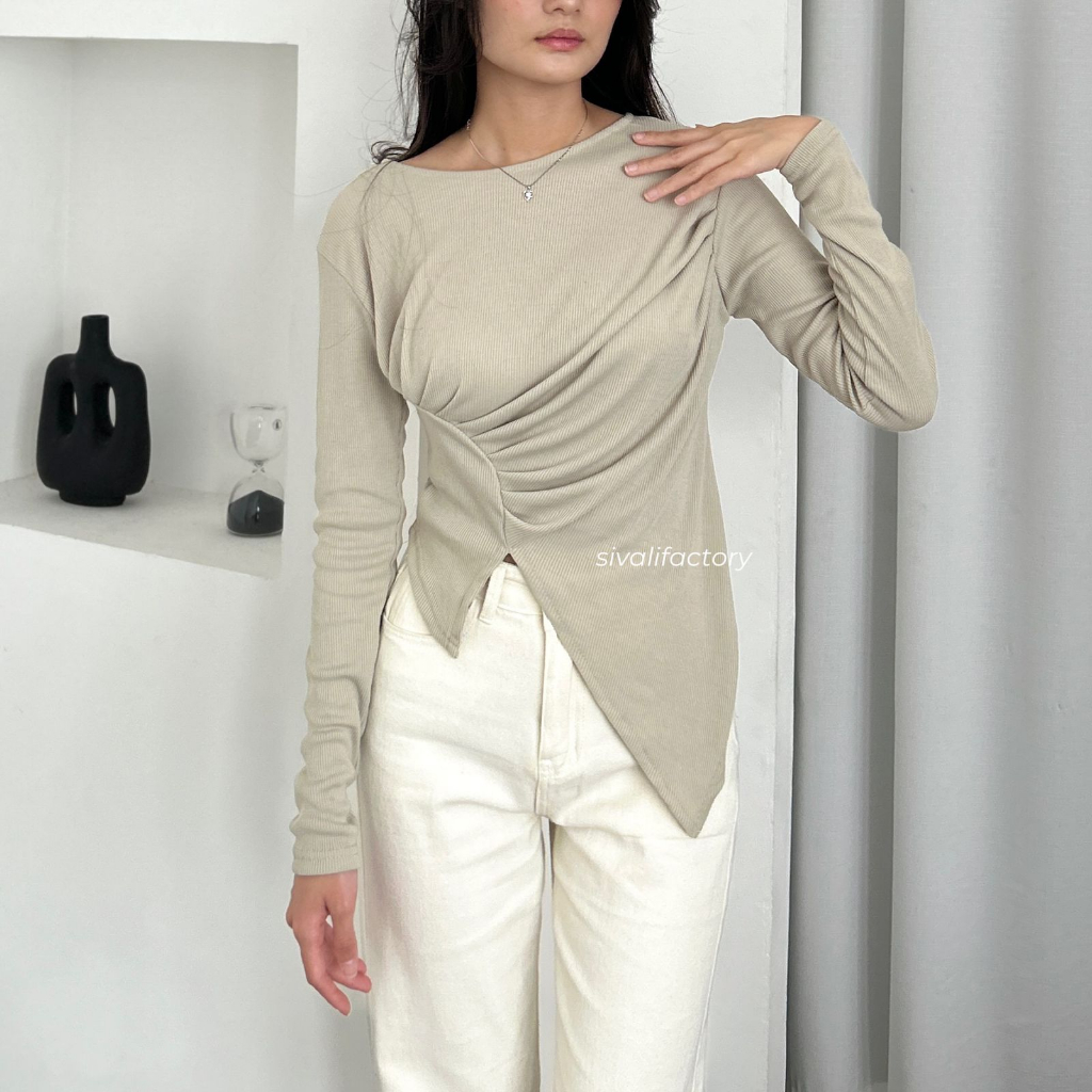 Jual SIVALI Zia Knit Top | Atasan Knit Wanita - Korean Top - Baju Knit Wanita Lengan Panjang ...