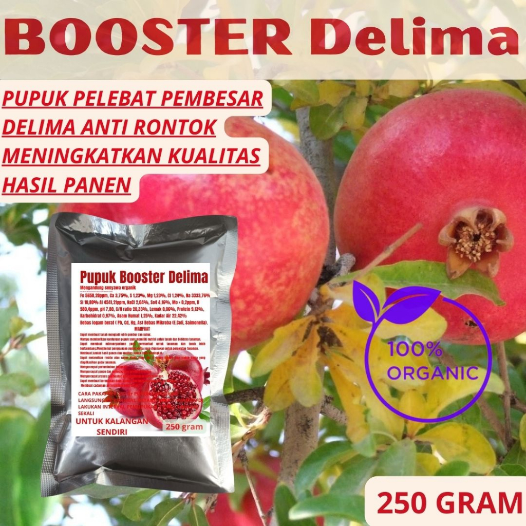 Jual Pupuk organik booster perangsang dan pelebat buah delima agar cepat berbuah tidak mudah ...