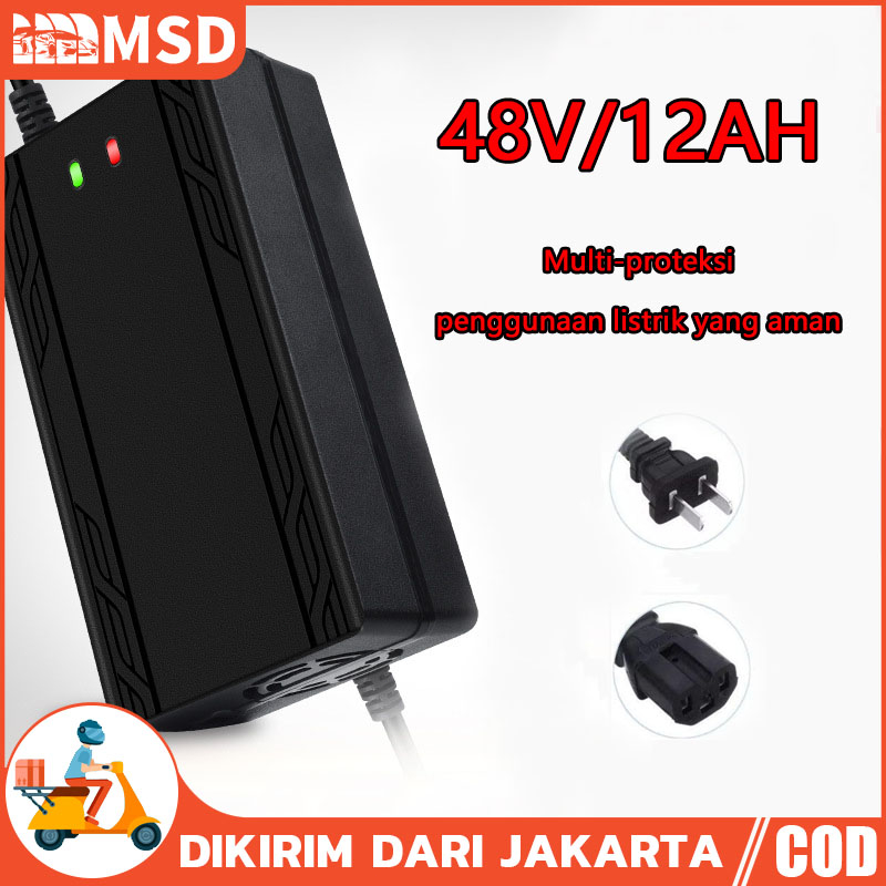 Jual Charger Sepeda Listrik 48V 12AH / Universal Charger Motor Listrik / Baterai Selis Scooter ...
