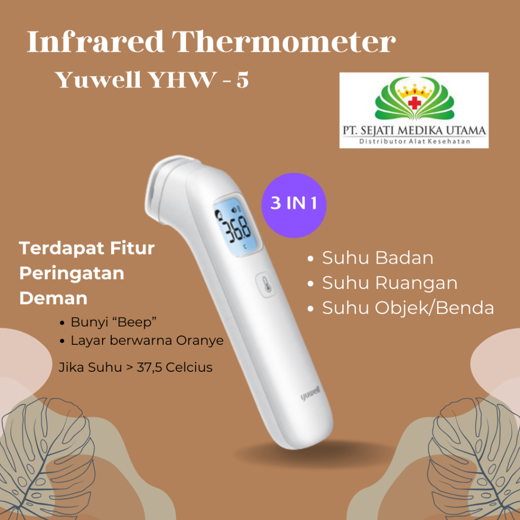Jual Termometer Digital / Termometer Infrared / Thermometer Head Yuwell Infrared YHW - 5 3 in 1 ...