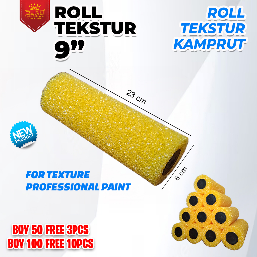 Jual Roll Cat Tekstur Motif Kamprot Roll 9 Inch Termurah Texture Roller ...