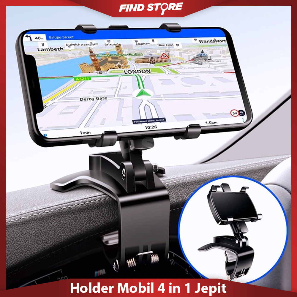 Jual Holder Mobil Jepit 4in1 Spion Dashboard Visor 360 derajat Car ...