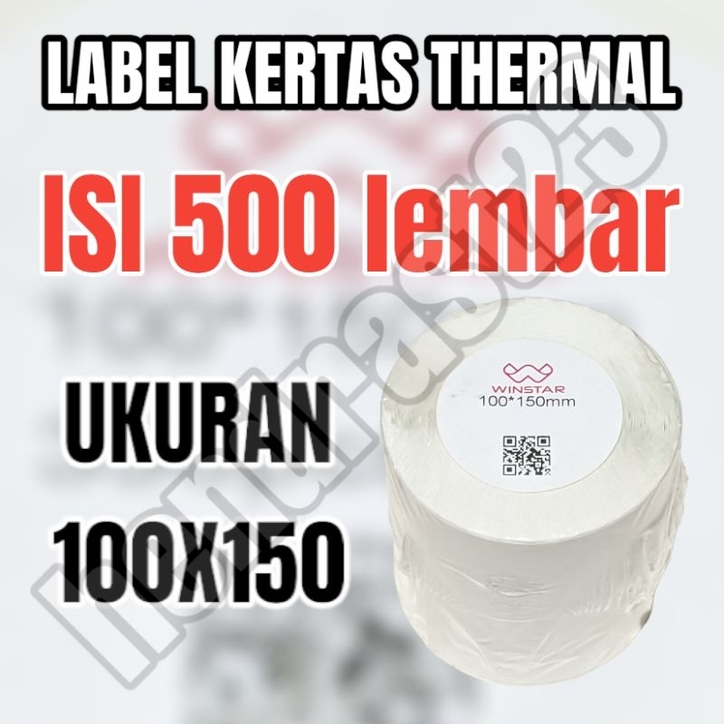 Jual LABEL THERMAL 100X150 ISI 500 PCS / KERTAS THERMAL 100 X 150 ISI ...