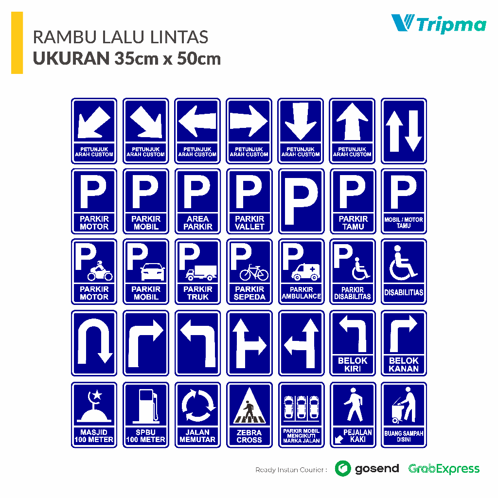 Jual Rambu Petunjuk Arah Kotak 35cm x 50cm Plat Alumunium | Shopee ...