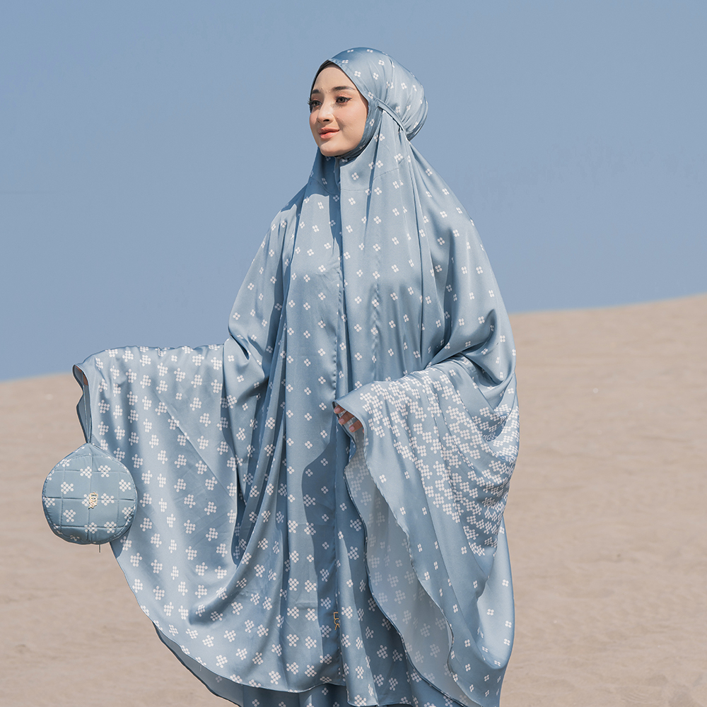 Jual Mukena DOA - Aziera Prayer Robe - Blue | Shopee Indonesia