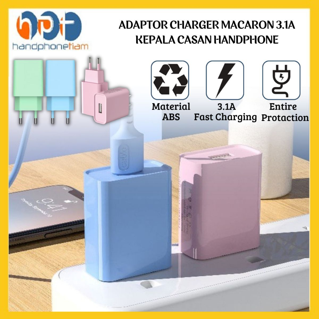 Jual Adaptor Charger Macaron 3.1A | Shopee Indonesia