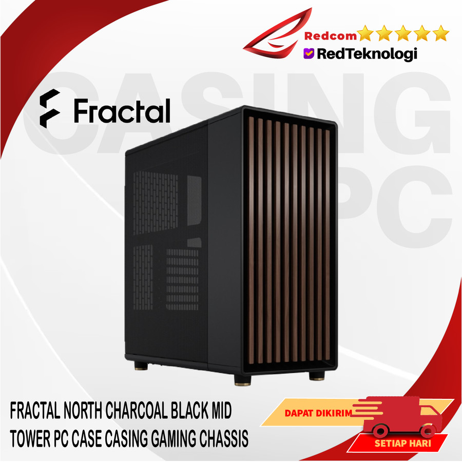 Jual FRACTAL NORTH CHARCOAL BLACK MID TOWER PC CASE CASING GAMING ...