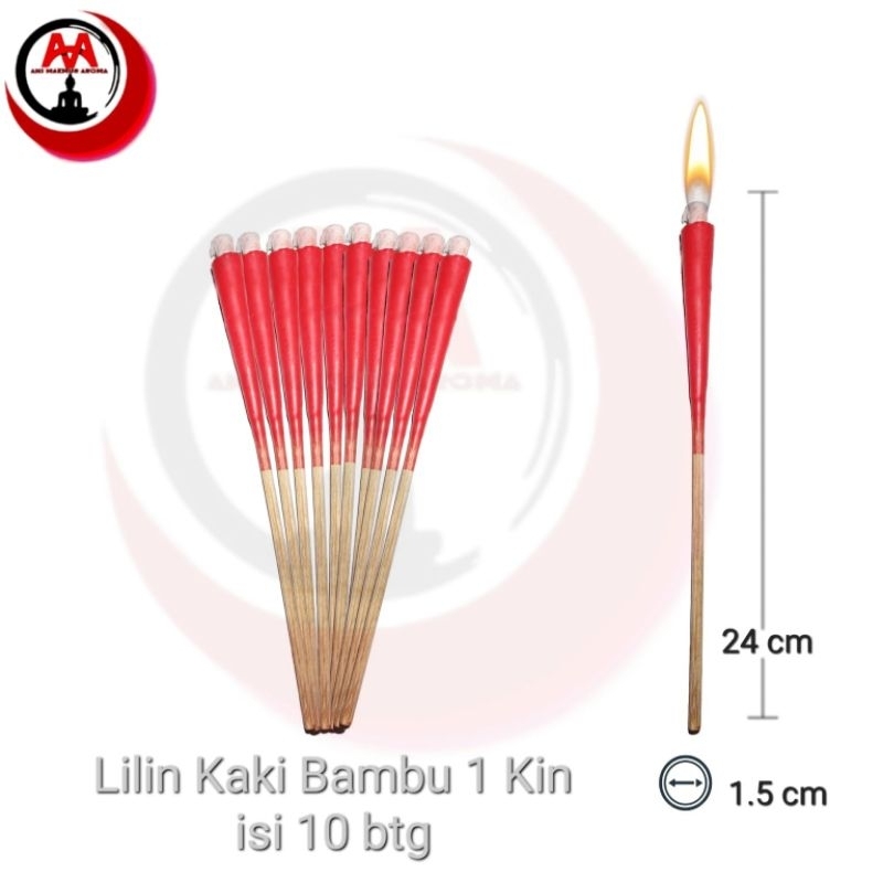 Jual Lilin Kaki Bambu 1 Kin Merah Tusuk Sate Joss Candle Sembahyang ...
