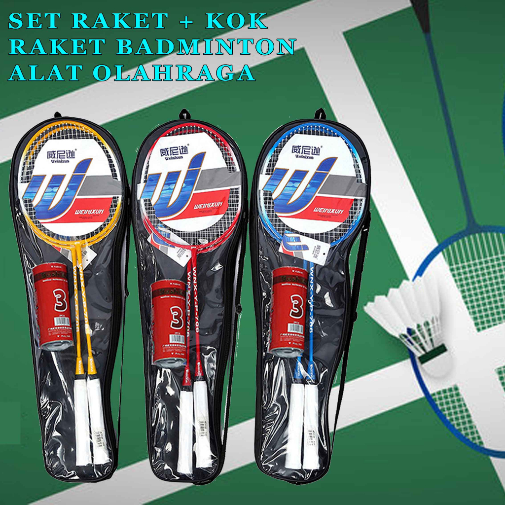 Jual Set Raket + Kok / Alat Olahraga Bulu Tangkis / Raket Badminton ...