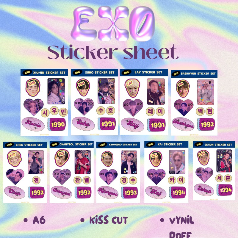 Jual STICKER SHEET A6 KISS CUT KPOP EXO | Shopee Indonesia