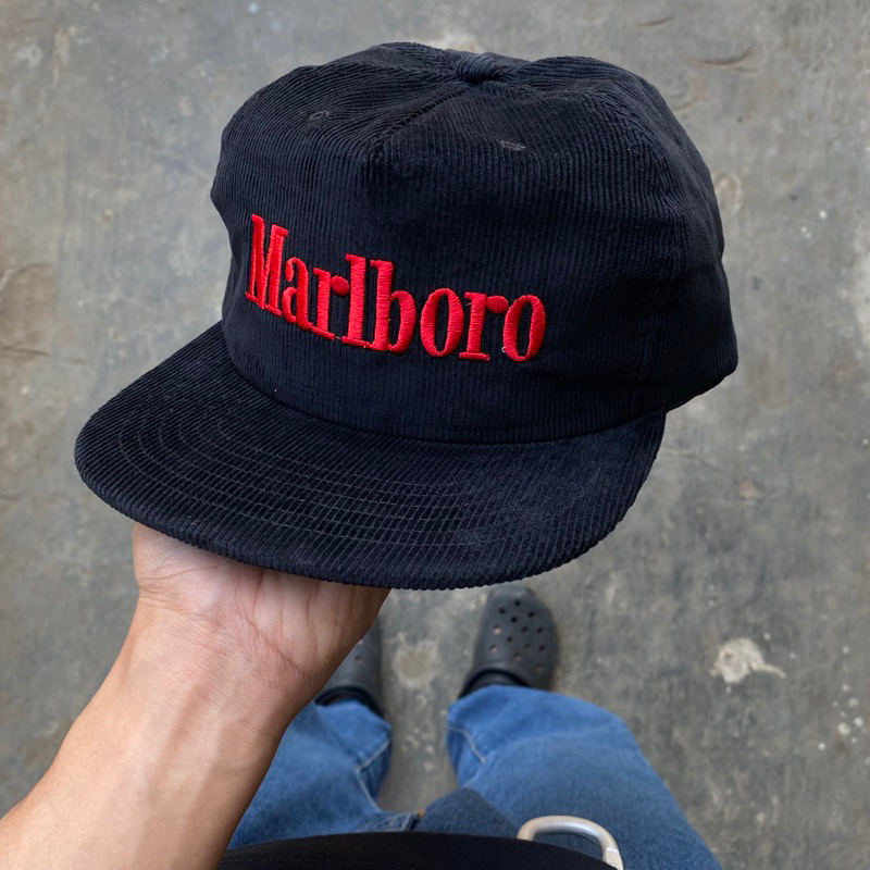 Jual TOPI MARL-BORO VINTAGE | CLASSIC SNAPBACK CORDUROY HITAM | Shopee ...