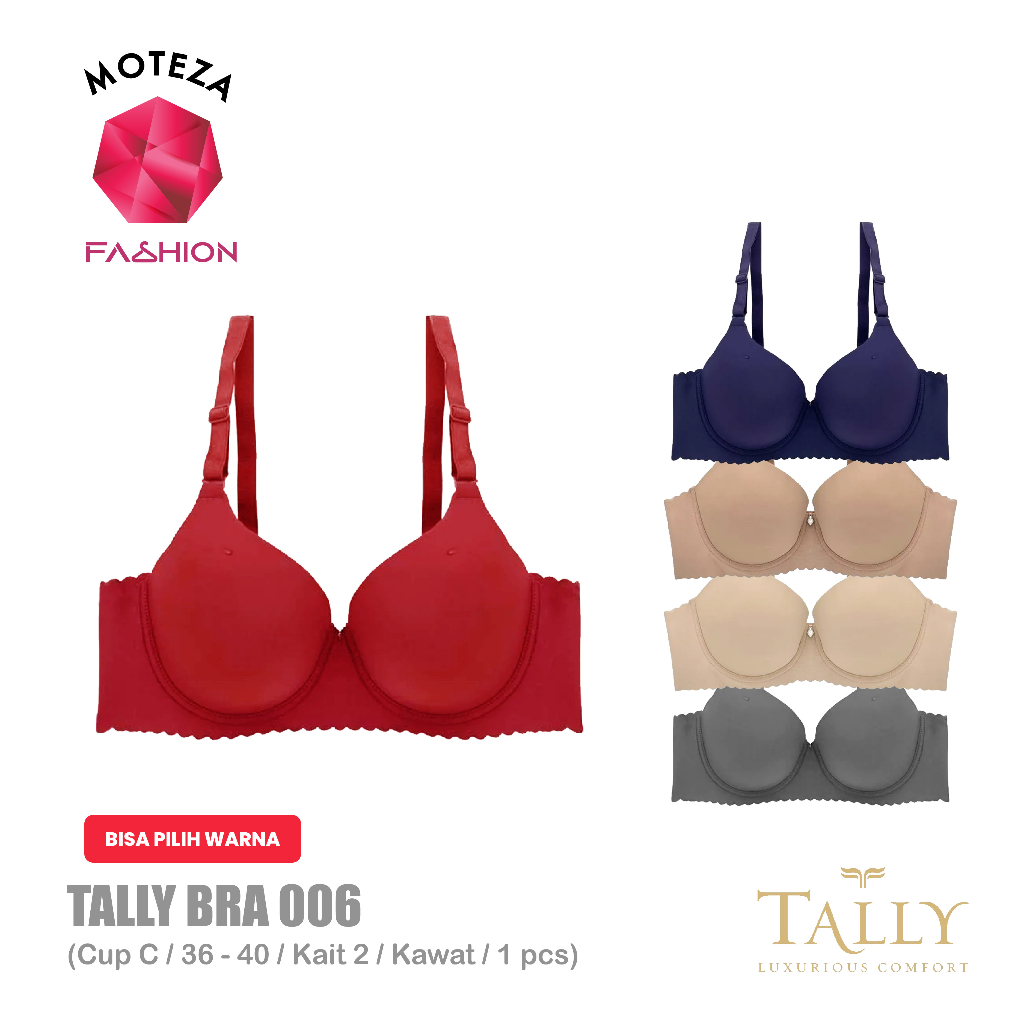 Jual Tally 006 Bra BH Wanita - Busa Tipis Cup B - C | Kawat | Kait 2 ...
