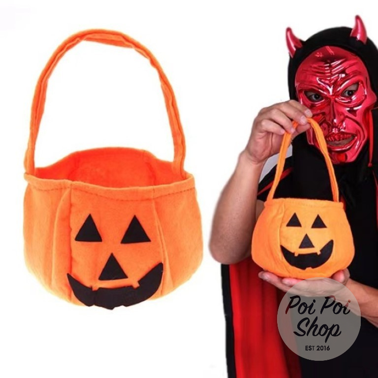 Jual Tas Permen Labu Halloween Kostum Trick Or Treat Pumpkin Candy Bag ...