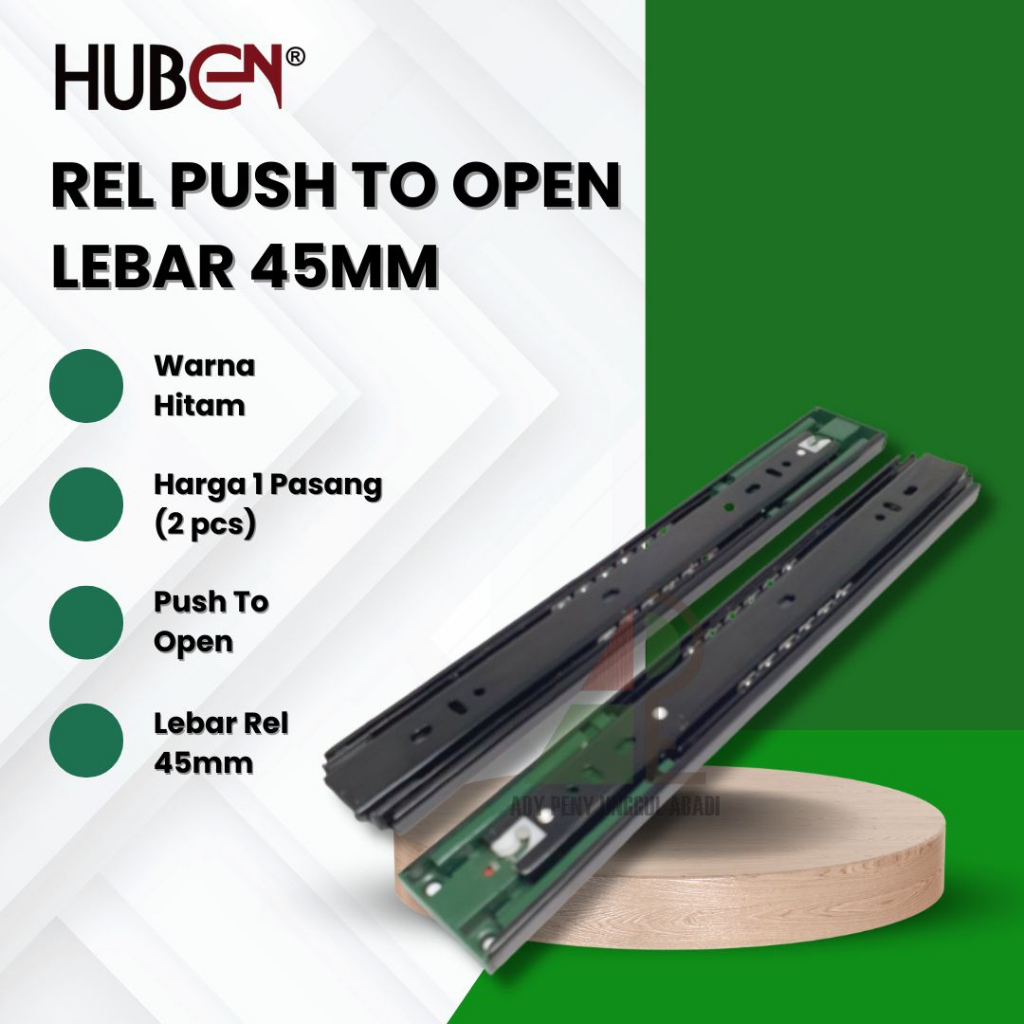 Jual Rel Laci HUBEN DOUBLE TRACK PUSH OPEN PO-45 (per pasang) | Shopee ...