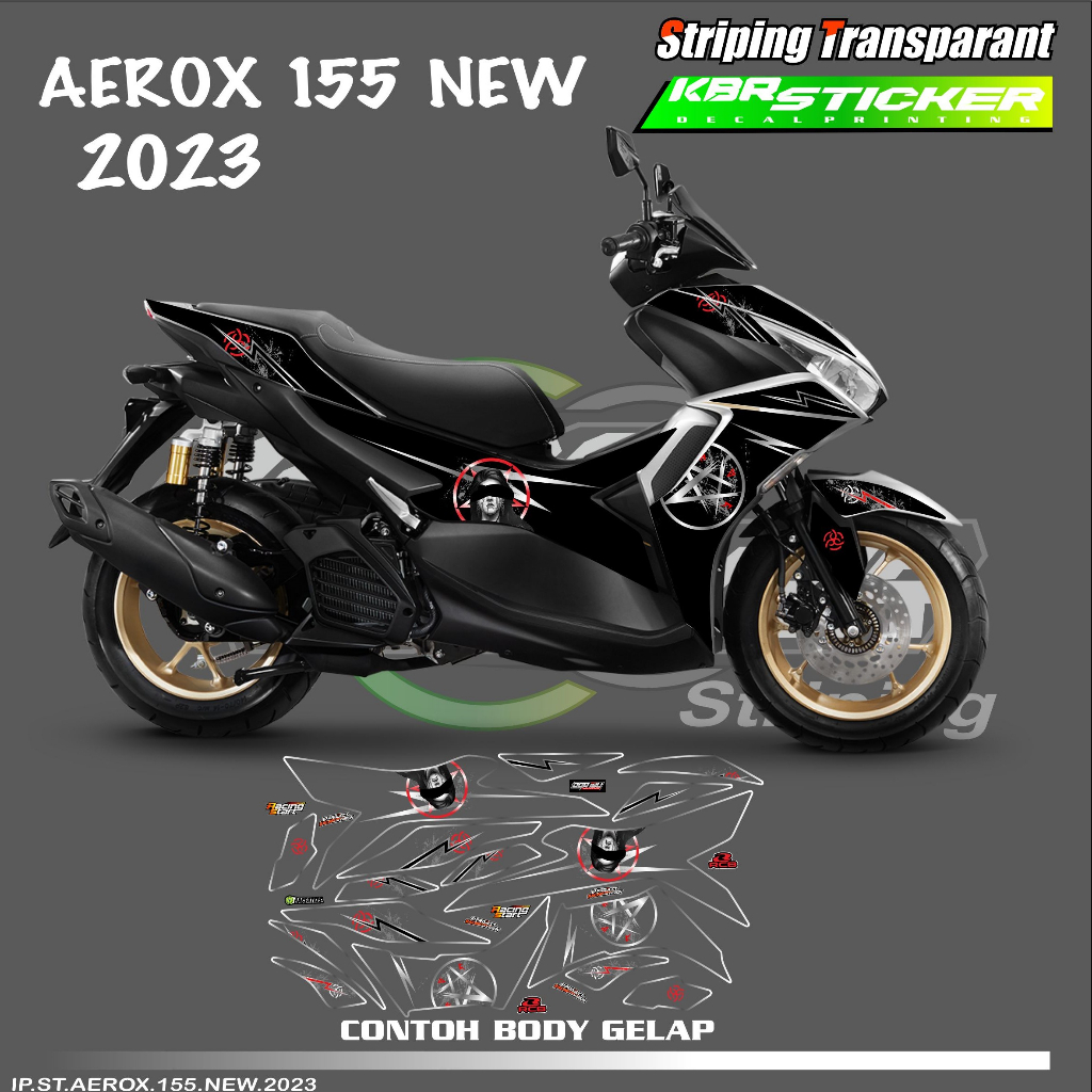 Jual (COD) STIKER STRIPING MOTOR YAMAHA AEROX 155 NEW 2023 STIKER LIST ...