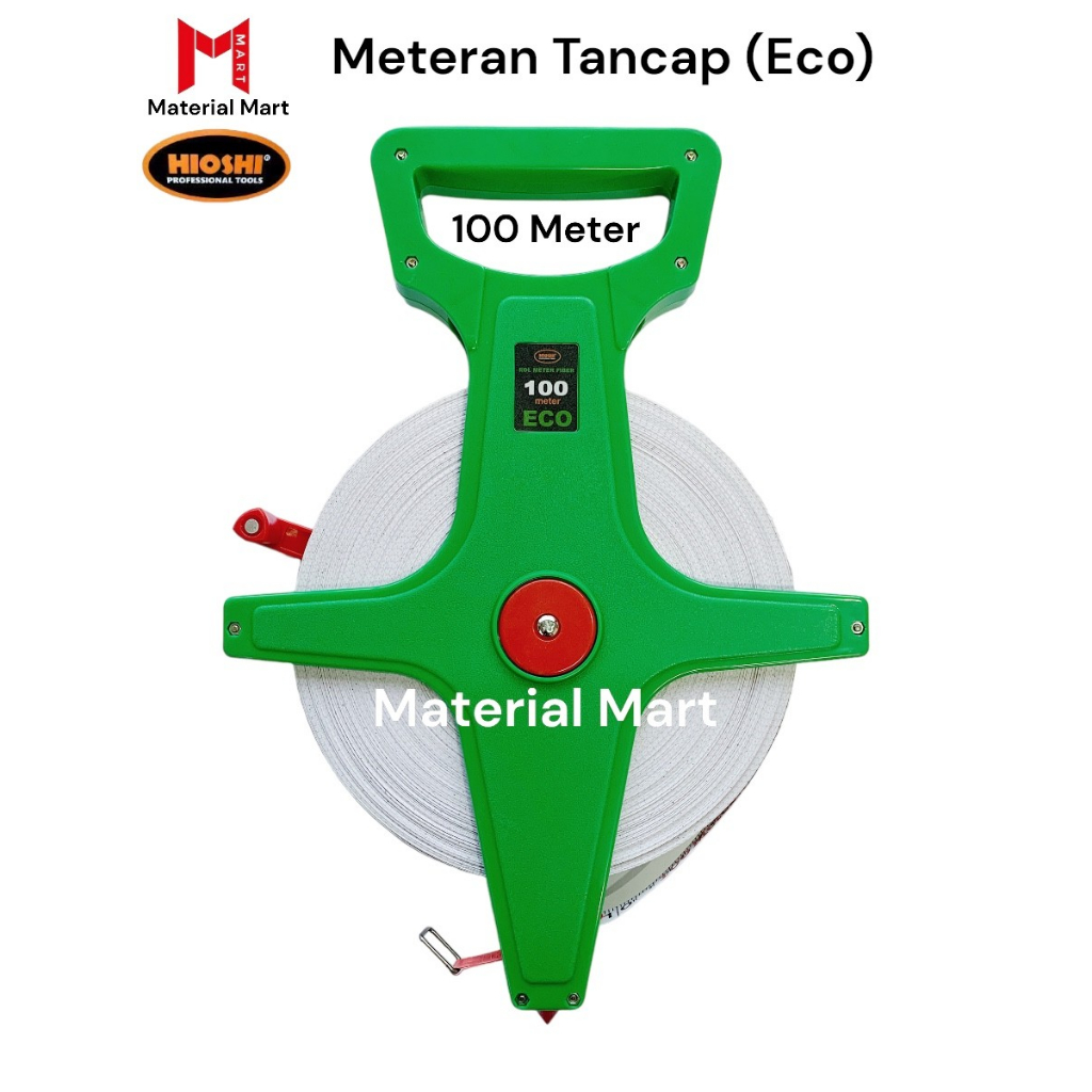 Jual Meteran Fiber HIOSHI 100M Rol Meter Tancap | Alat Ukur 100 M ...