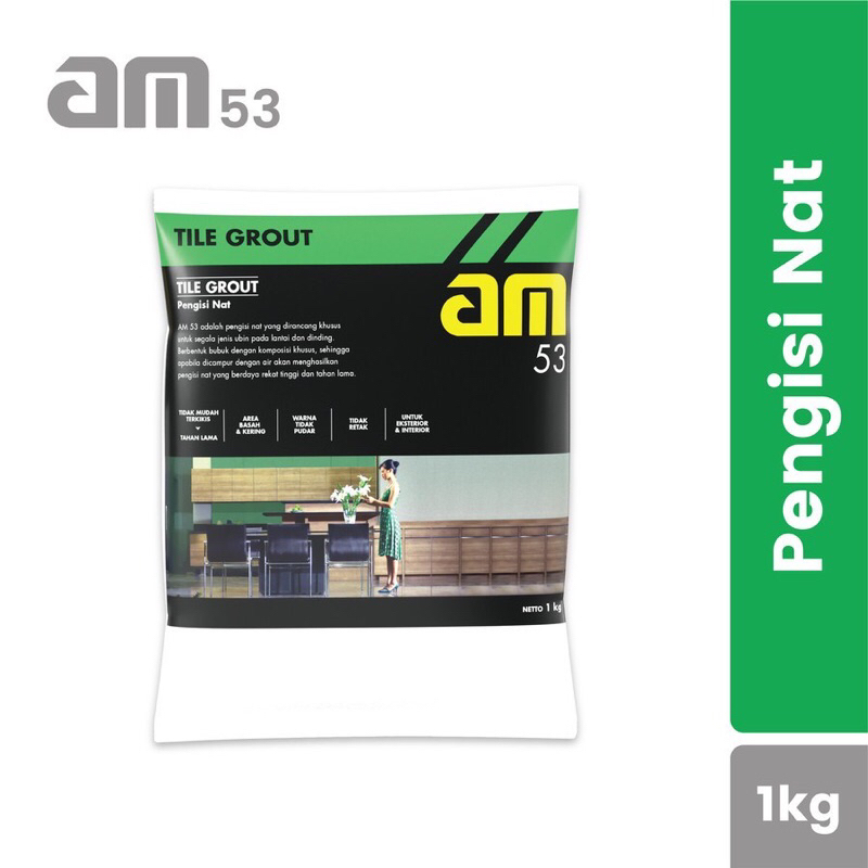 Jual AM 53 Tile Grout 1 Kg | Pengisi Nat Keramik Berwarna Putih Hitam ...