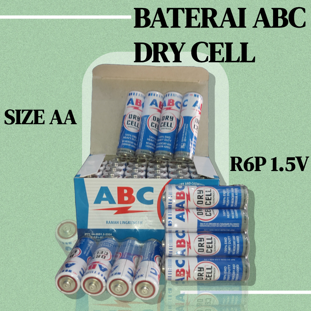 Jual BATERAI ABC DRY CELL Size AA Per 1 Box Isi 24 PCS | Shopee Indonesia