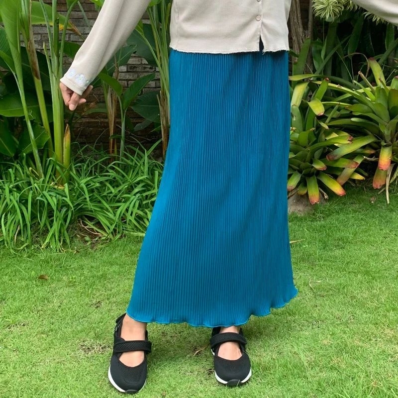 Jual Rok Plisket Span Wavy Pleats Skirt Premium Lidi Gelombang | Shopee Indonesia