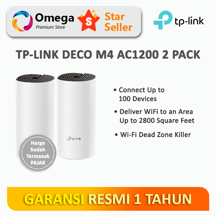 Jual TP-Link Deco M4 (2 Pack) AC1200 Whole Home Mesh Wi-Fi System ...