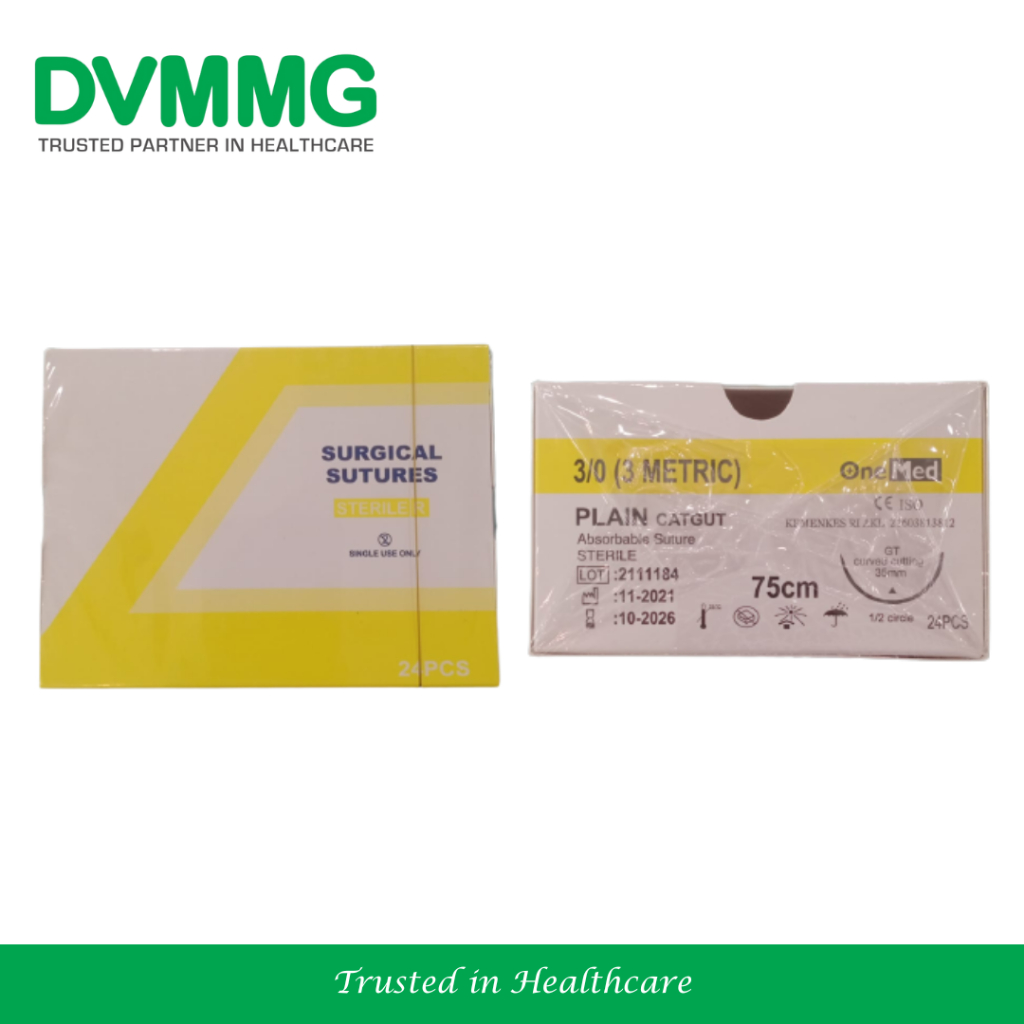 Jual OneMed Surgical Suture Catgut Plain 3/0 Benang Jahit Medis dengan ...