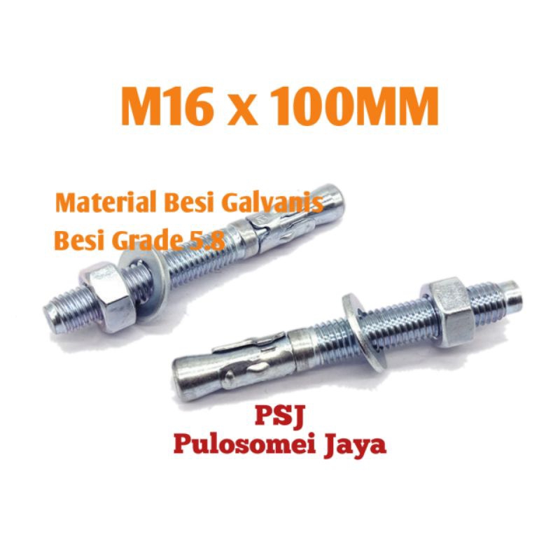 Jual Angkur Trubolt M16 x 100 / Wedge Anchor M16 x 100 Galvanis ...