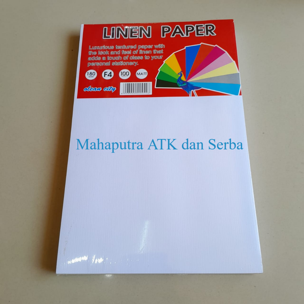 Jual 1 Pak ISI 100 lbr KERTAS LINEN F4 PREMIUM Tebal PUTIH / KERTAS ...