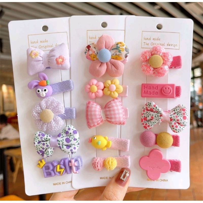 Jual [ COD ] 5PCS / SET JEPITAN RAMBUT ANAK KOREA HAND MADE / JEPIT ...