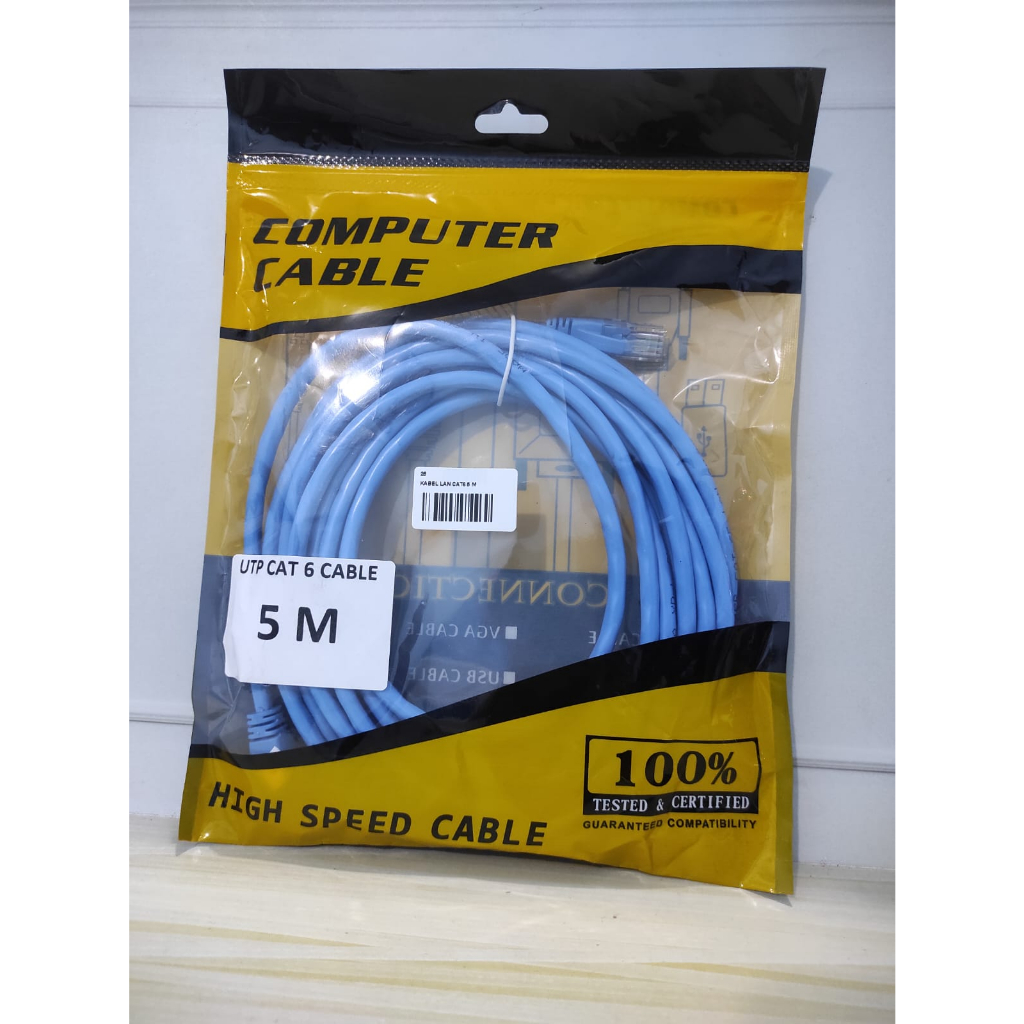 Jual Kabel LAN UTP CAT 6 Cable 5 Meter Ethernet Network Cable Kabel ...