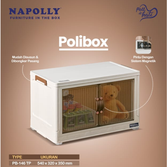Jual Poly Box Rak Susun Napolly Rak Plastik Susun Magnet Transparant ...