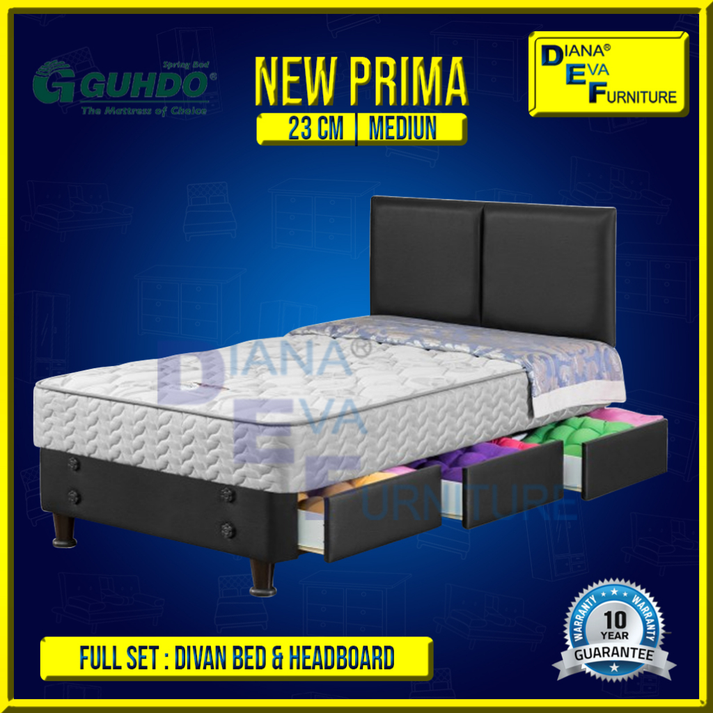 Jual Guhdo New Prima Drawer Full Set Kasur Springbed | Shopee Indonesia