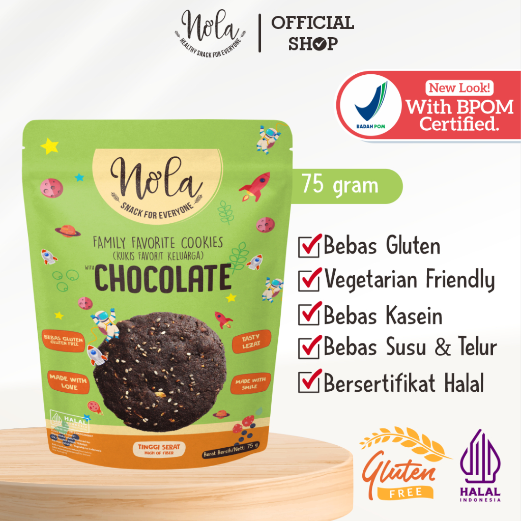Jual Nola Gluten Free With (Dark) Chocolate Cookies | Shopee Indonesia