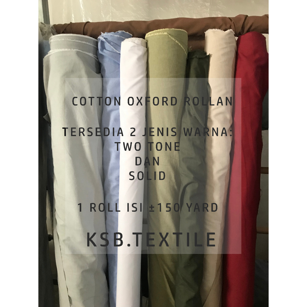 Jual KHUSUS ROLL OXFORD - Cotton Oxford Premium Warna Two Tone dan ...
