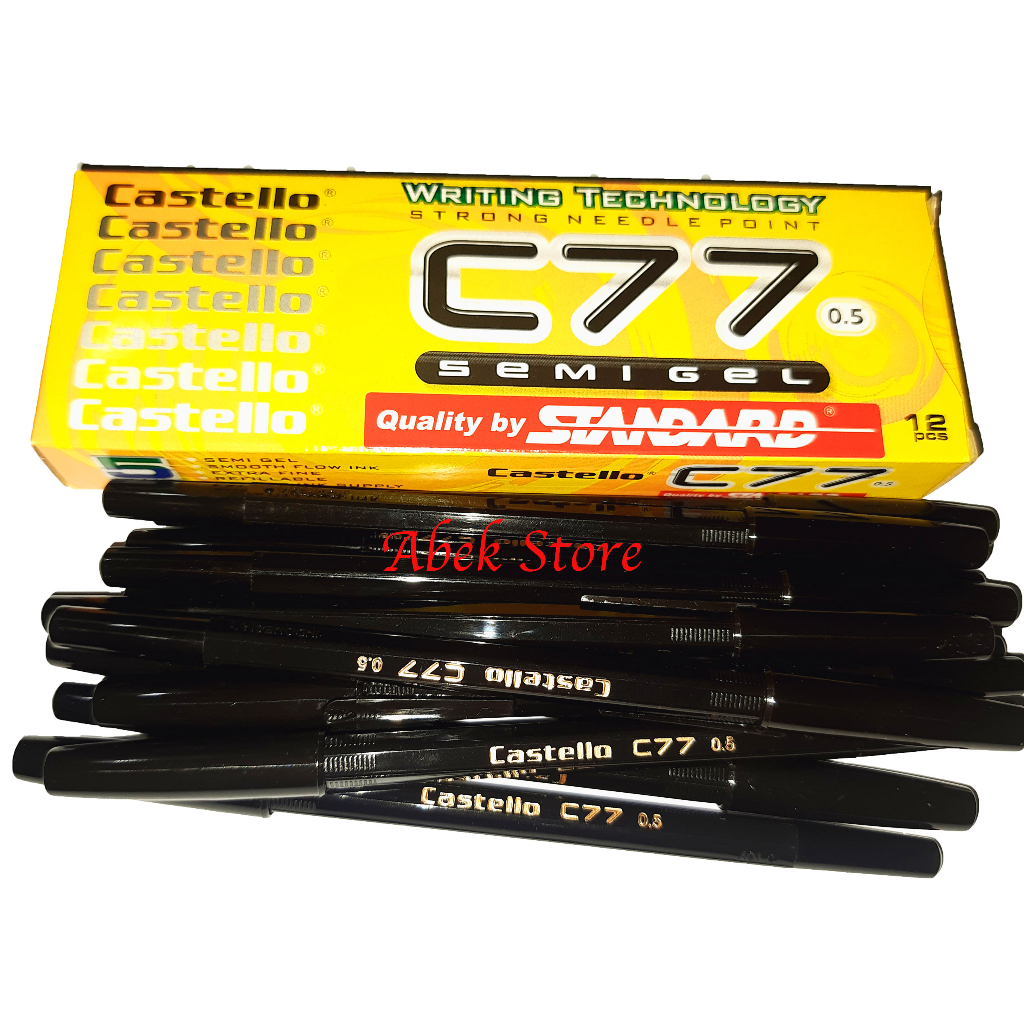 Jual Pen Castello C77 Hitam Bolpen Pulpen Standard / per Lusin | Shopee ...