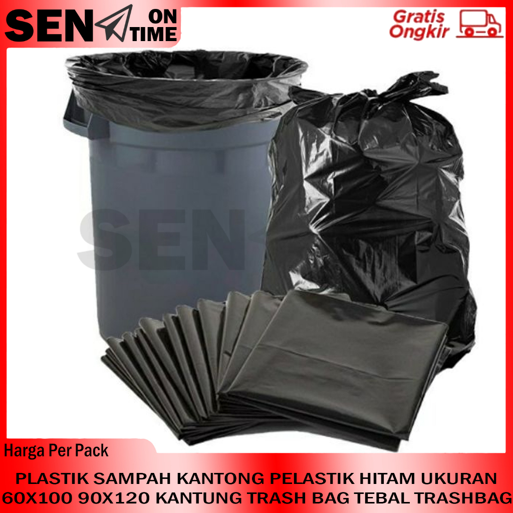 Jual Kantong Plastik Sampah Trash Bag Hitam Ukuran 60x100 90x120 ...
