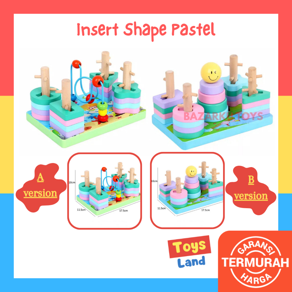 Jual Insert Shape Pastel Wire Game Matching Game Matching Shape Mainan ...