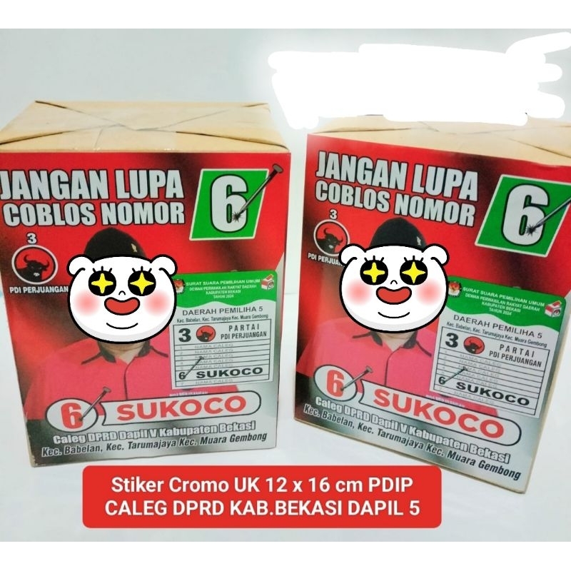 Jual Cetak Stiker Caleg Ukuran 12CM x 16 CM Free Design | Shopee Indonesia
