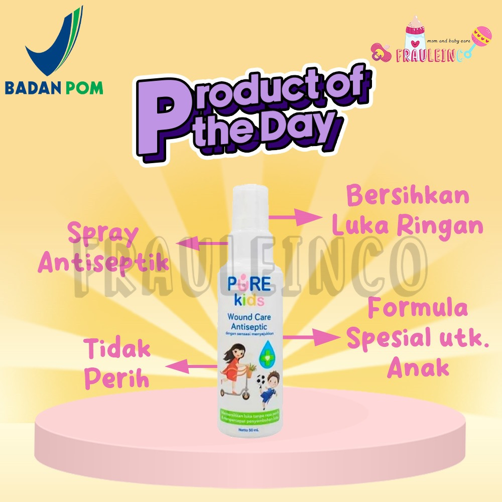 Jual *FRAULEINCO* Pure Kids Wound Care Antiseptic Antibacterial 50 ml ...