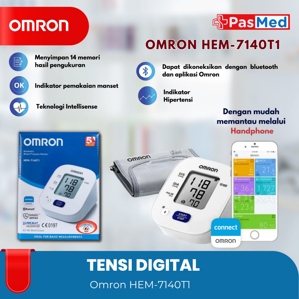 Jual PASMED | OMRON Tensi OMRON HEM- 7140 T-1 | Shopee Indonesia