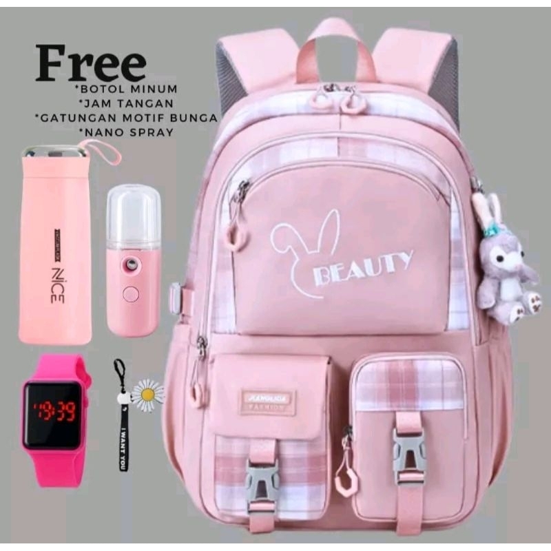 Jual Tas ransel sekolah anak perempuan tas beauty backpack fashion korea untuk anak SD SMP ...