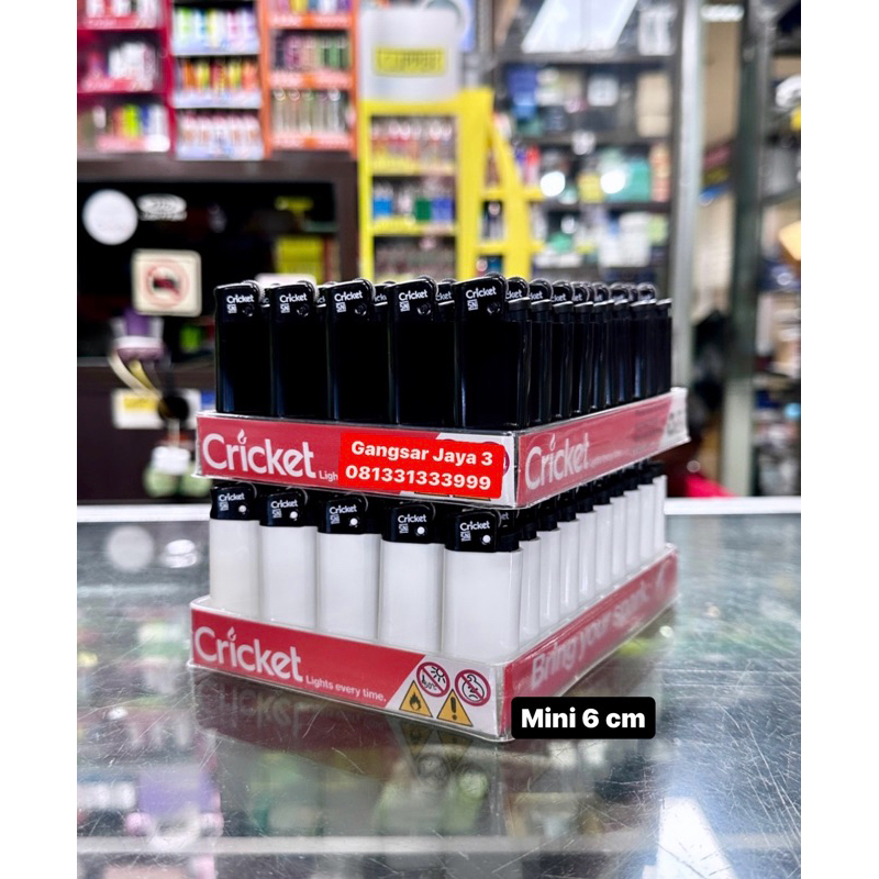 Jual korek Cricket mini original hitam putih polos solid 50pc | Shopee ...