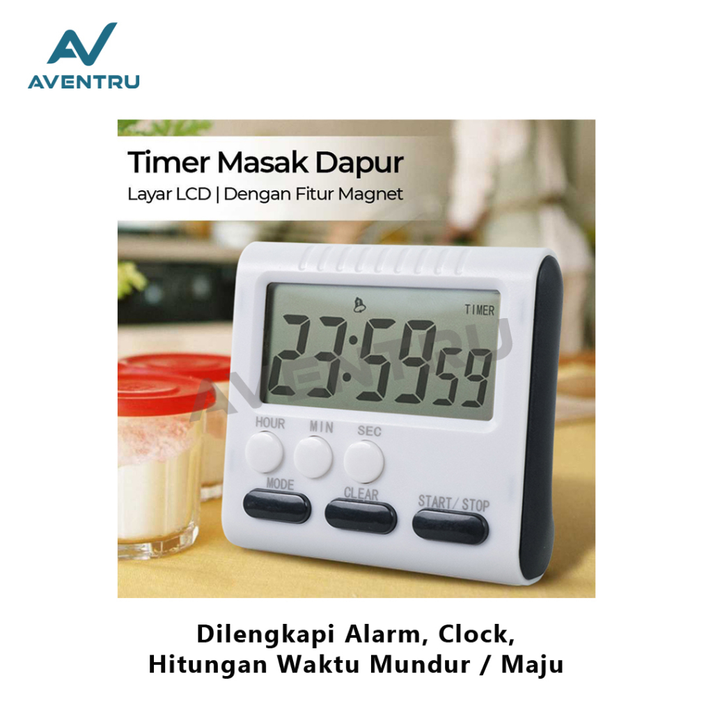 Jual Timer Masak Dapur Digital LCD Kitchen Timer Alarm Cooking Kue Roti ...