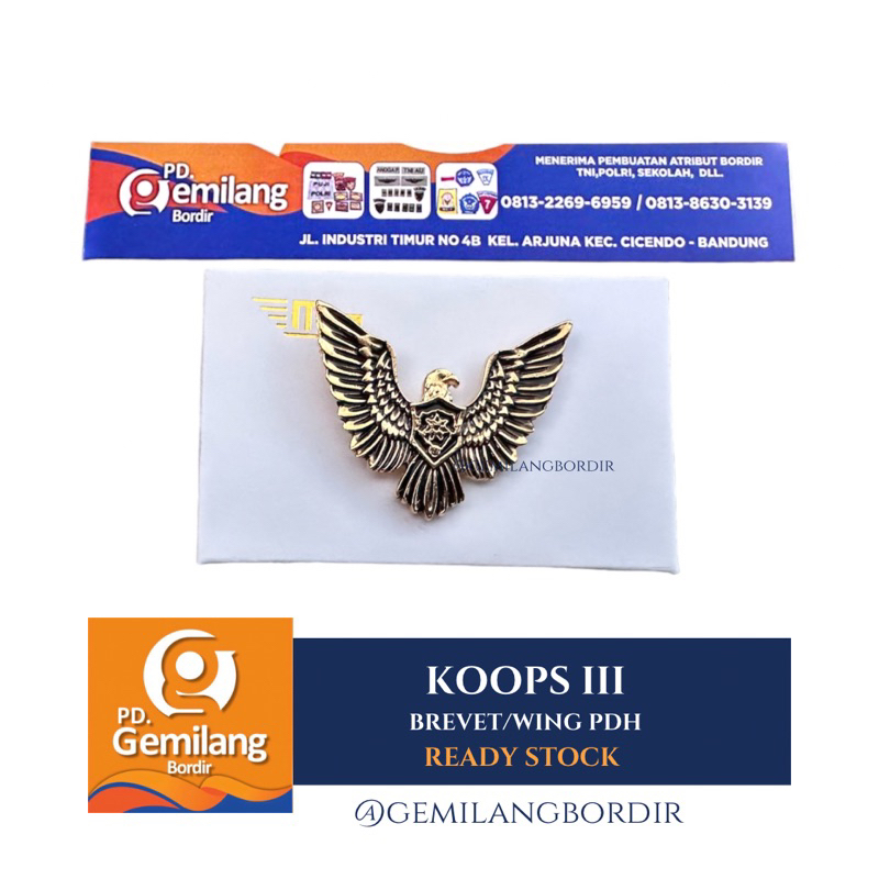 Jual BREVET WING PDH KOOPS III TNI-AU | Ready Stock | Brevet Wing PDH ...