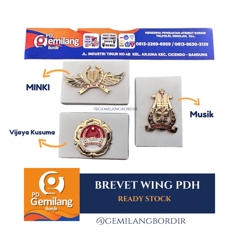 Jual BREVET WING PDH TNI-AD | MINKI - Vijaya Kusuma - Musik | Ready ...