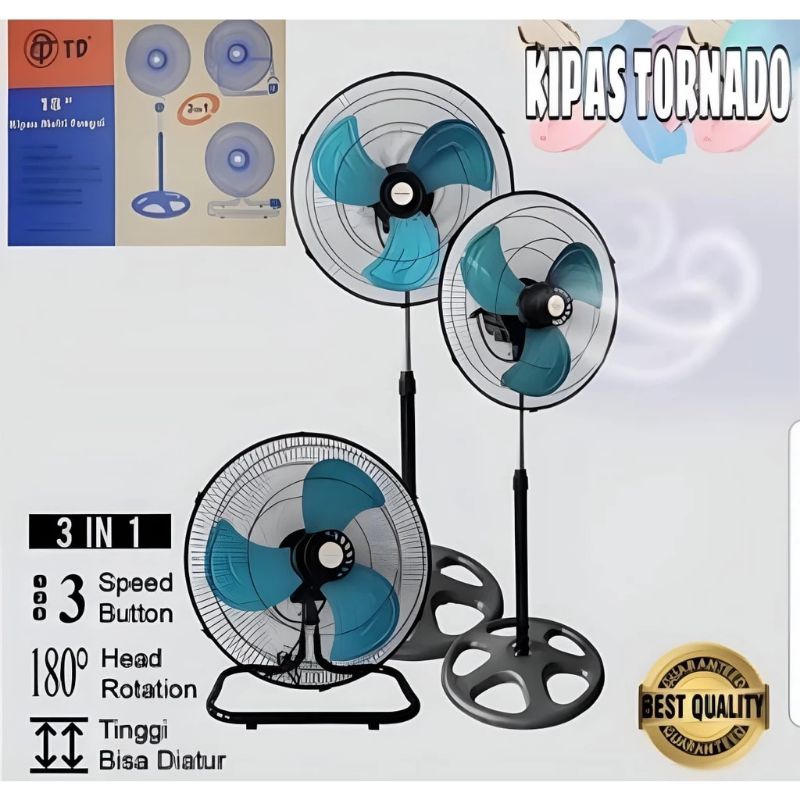 Jual KIPAS ANGIN BESI TORNADO 3 IN 1 18INCH KIPAS BESI MEJA DINDING ...