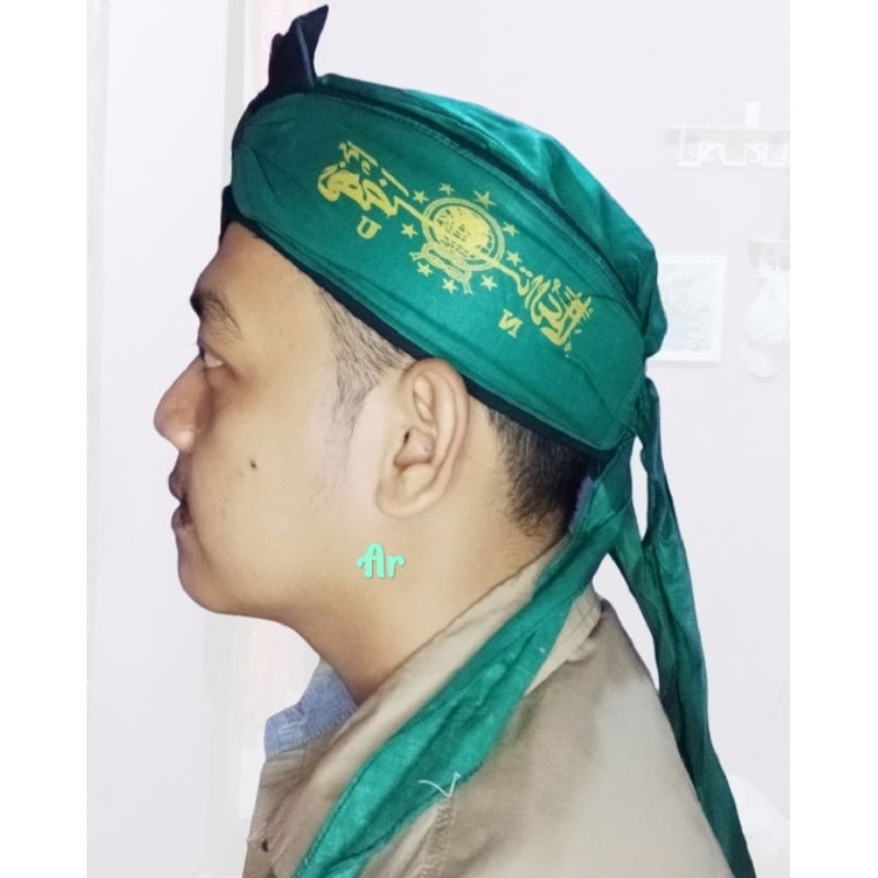 Jual iket udeng jawa sunda blangkon peci hijau polos bermotif NU polos ...