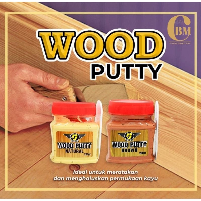 Jual Wood Putty RJ LONDON 200gram Dempul Kayu Plamir Kayu Dempul Coklat ...
