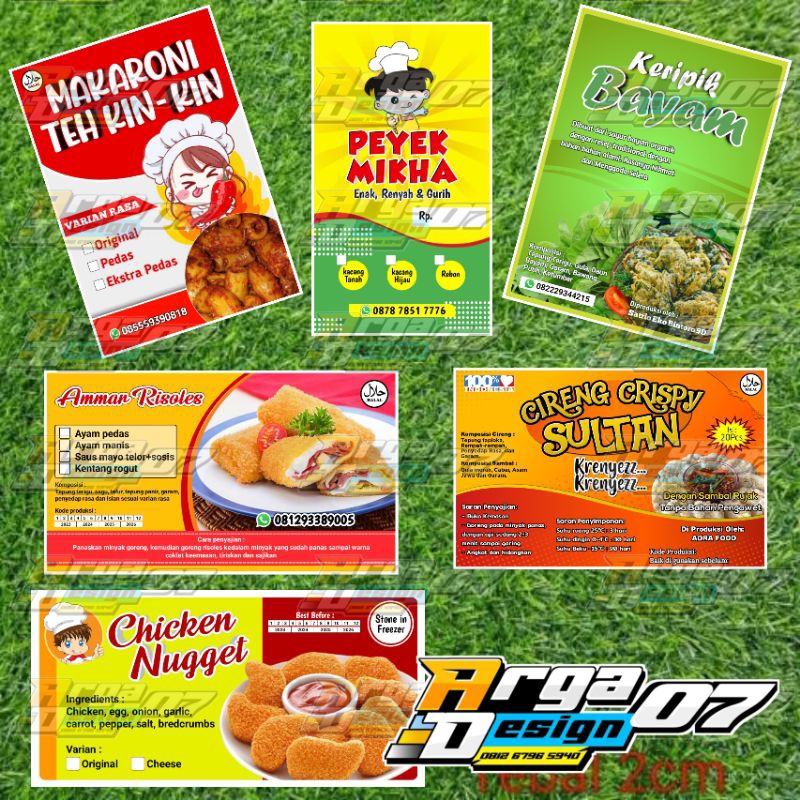 Jual CETAK LABEL STIKER PRODUK MAKANAN UKURAN BESAR GLOSY MENGKILAT ...