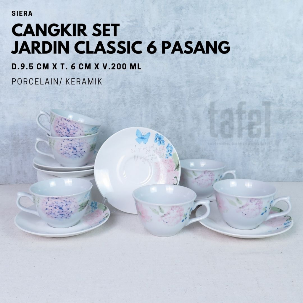 Jual Cangkir Set Jardin Series 200 ml 6 Pasang | Shopee Indonesia