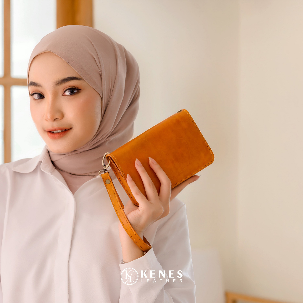 Jual Kenes Leather Dompet Wanita Panjang Kulit Asli GAIA S Nabati - Free Gravir Nama | Shopee ...